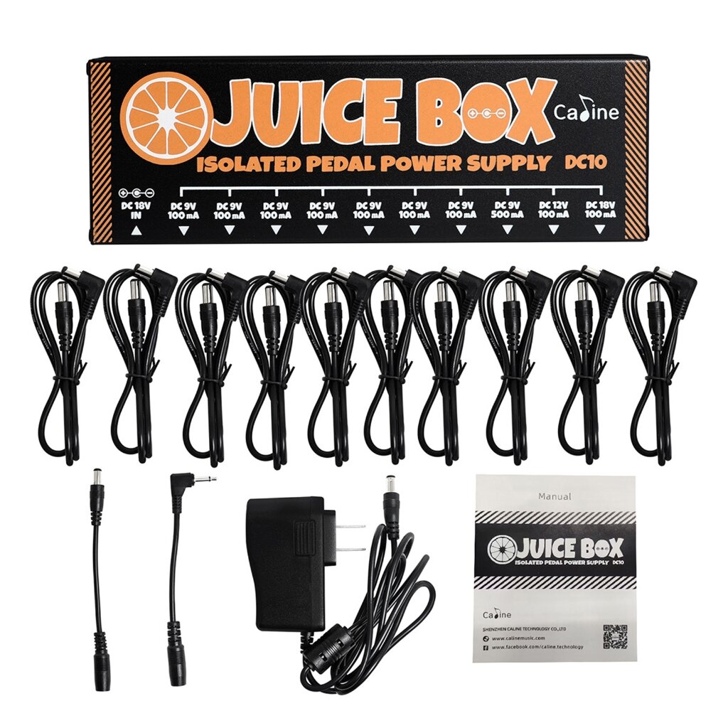 Блок питания педали гитарного эффекта Устанавливает 10 Независимых выходов, подходящих для защиты от короткого замыкания 9 В 12 В 18 В 100 мА 500 мА