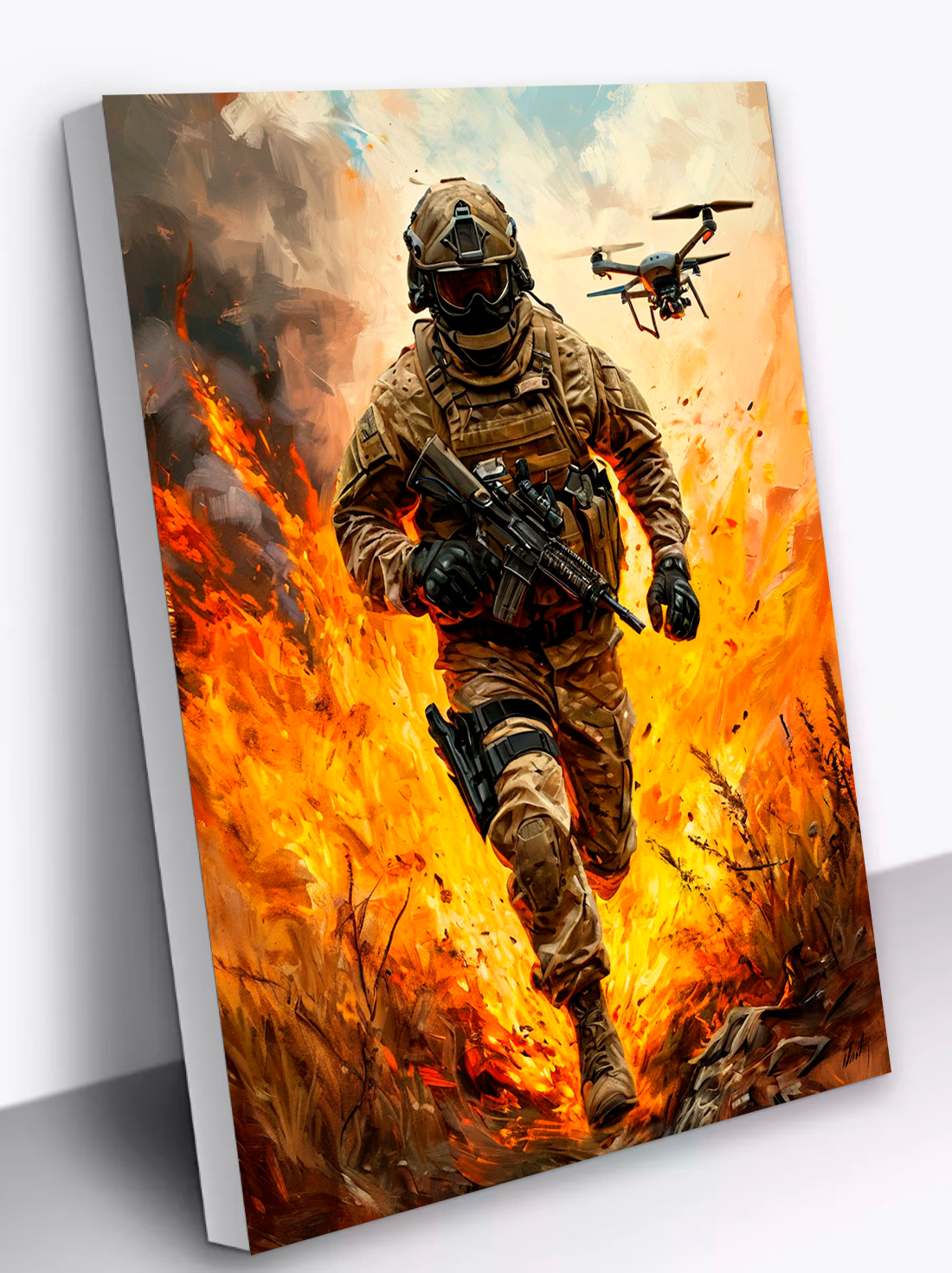 Картина на стену для интерьера "В огне" 40х50 см, холст на подрамнике, InterHobby