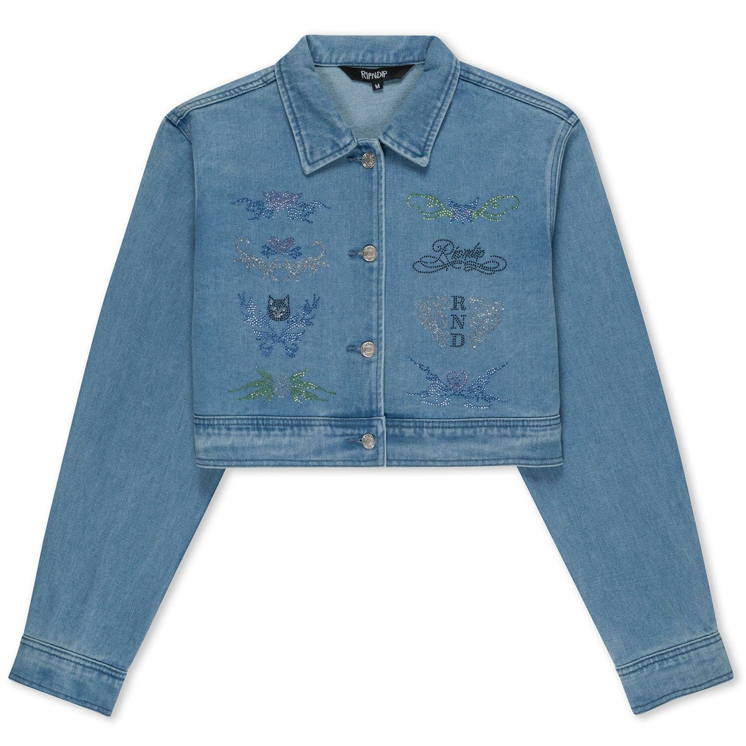 Куртка сноубордическая КУРТКА ГОРОДСКАЯ RIPNDIP HYAENA CROPPED DENIM JACKET