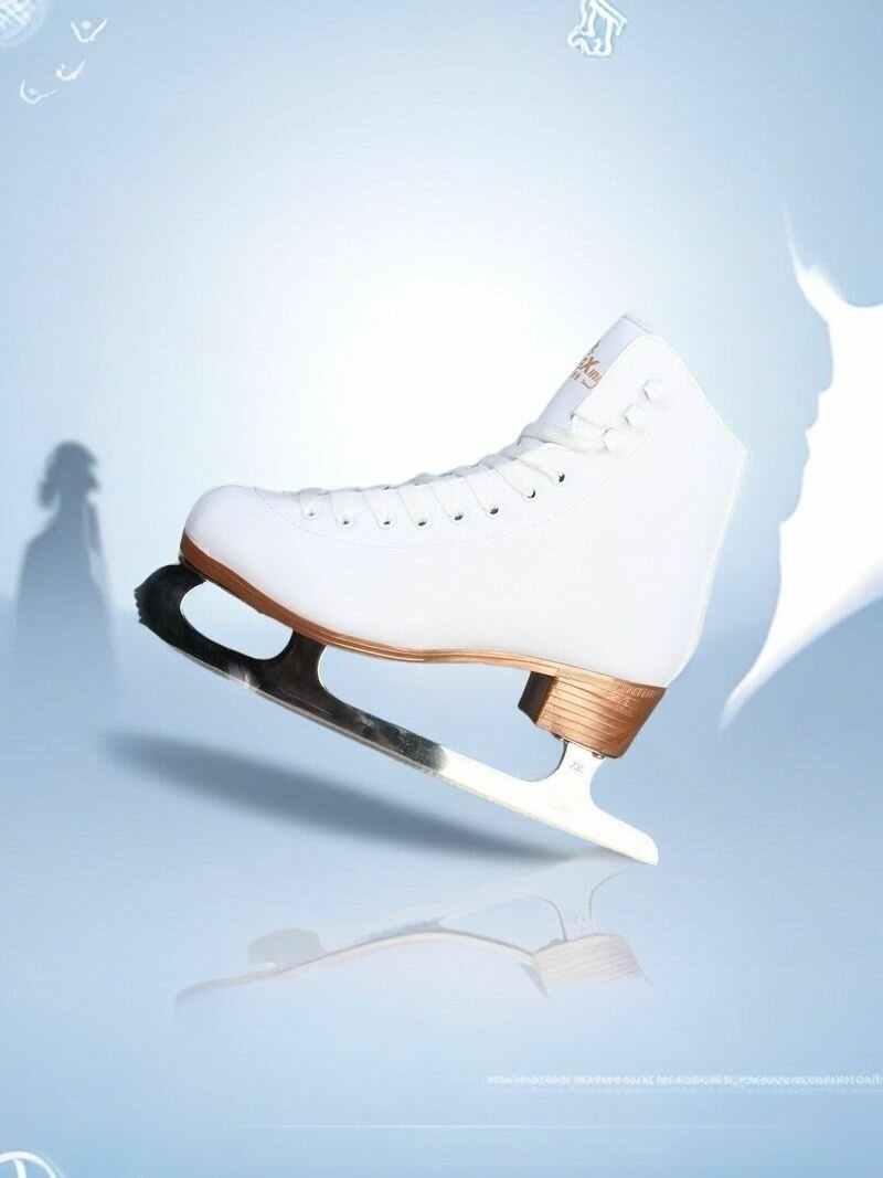 Коньки фигурные U641, женские, искусственная кожа, для детей, шнурки