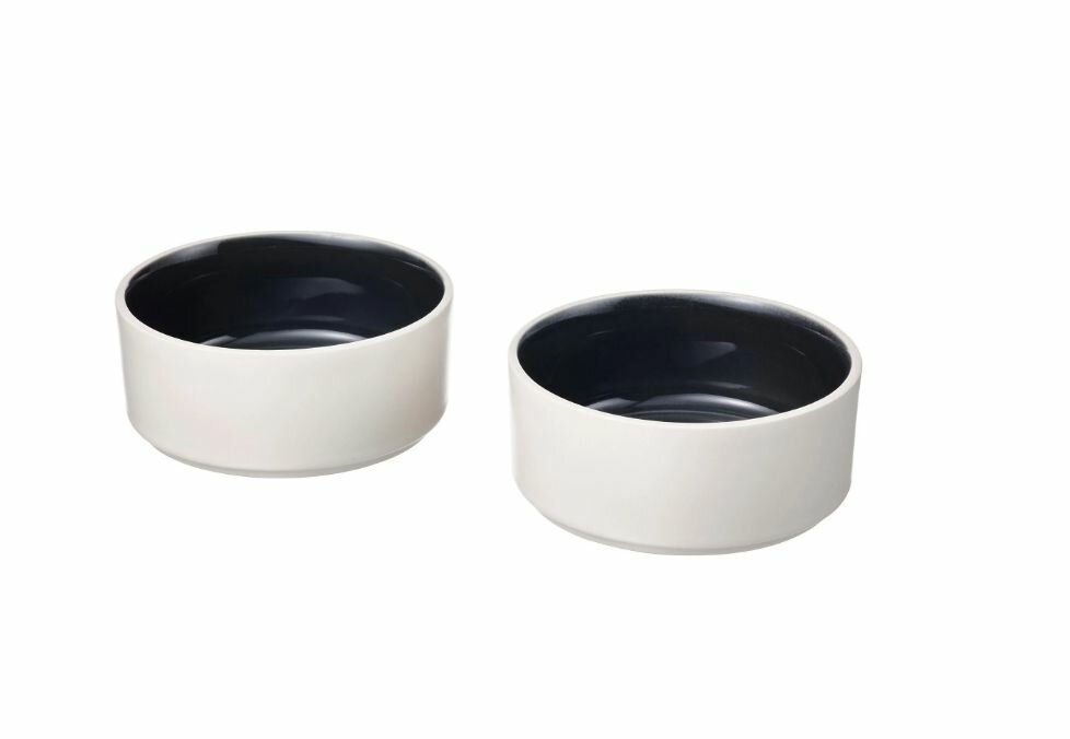 Ikea Ombonad, Набор мисок, серый, 11 см, 2 шт.