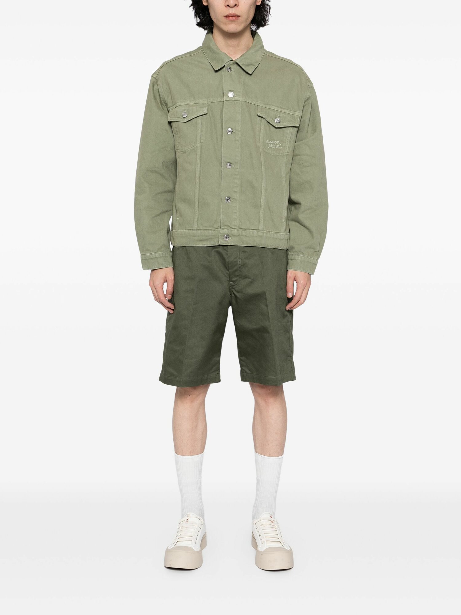 Куртка джинсовая Maison Kitsune, размер M, зеленый — фото 1