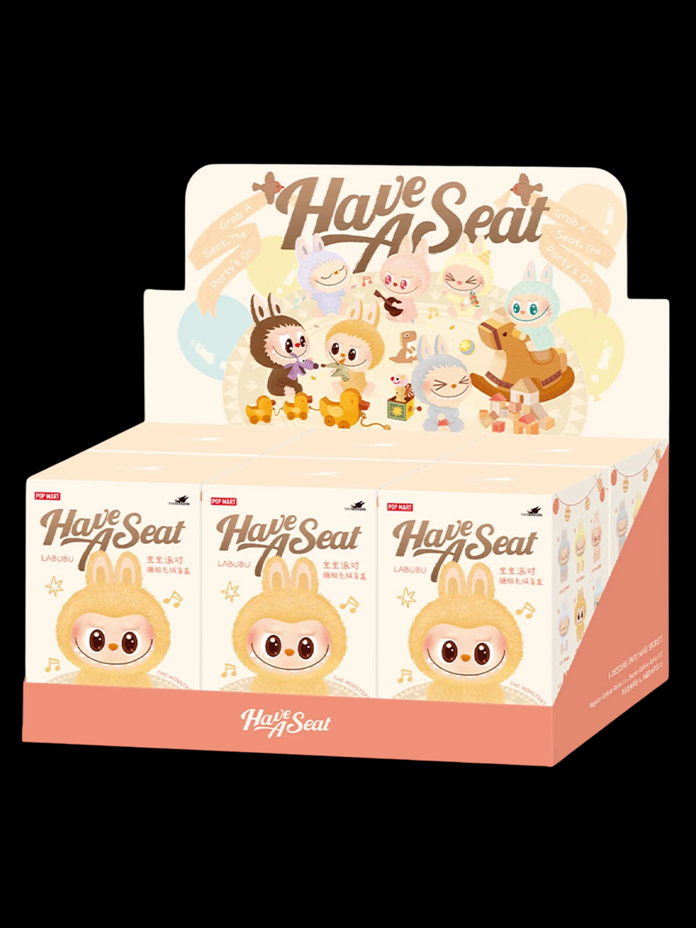 Коллекционная оригинальный набор фигур THE MONSTERS - Have a Seat Vinyl Plush Blind Box / 17 см / 6 шт / POP MART