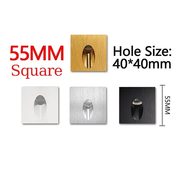 Встроенный квадратный настенный светильник Black 55MM, 3W 4000K