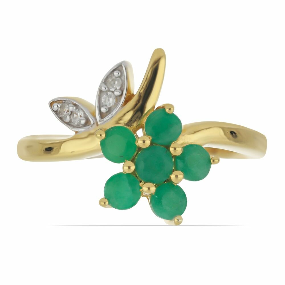 Кольцо тонкое, серебро, 925 проба, изумруд