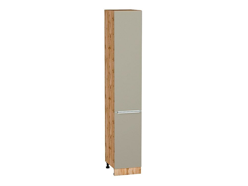 VVT Шкаф пенал с 2-мя дверцами Фьюжн Дуб Вотан, Silky Grey, 2340, 400 В*Ш*Г 2336*400*576, фасад МДФ Silky Grey, корпус Дуб Вотан Silky Grey