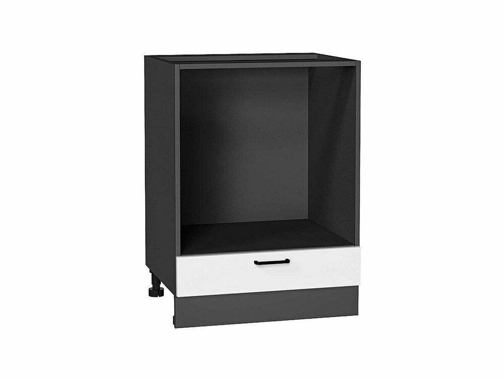 VVT Шкаф нижний под духовку Лофт Graphite, Super White, 600 В*Ш*Г 816*600*476, фасад МДФ Super White, корпус Graphite Super White
