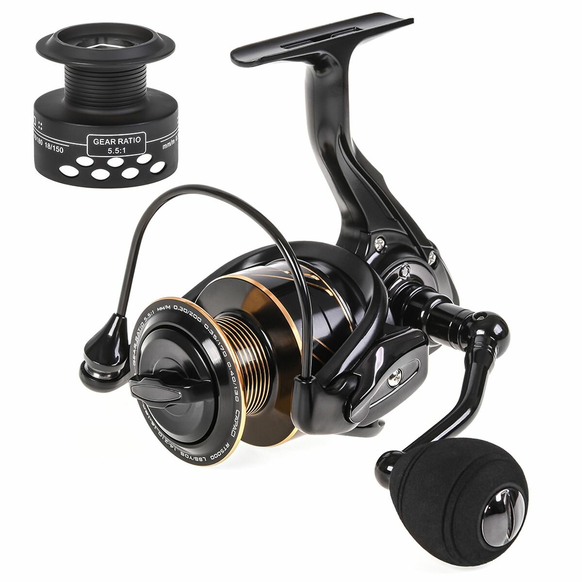 Катушка для спиннинга 1000 безынерционная для рыбалки на удочку , с байтранером,13+1 подшипник / Передаточное число - 5.5:1 / Для спиннинга, Фидер, Джиг, Карп-Teeflex Store
