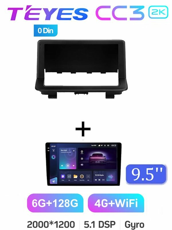 Магнитола 9" Teyes CC3 2k 6/128 Gb Audi Q3 1 2011-2018