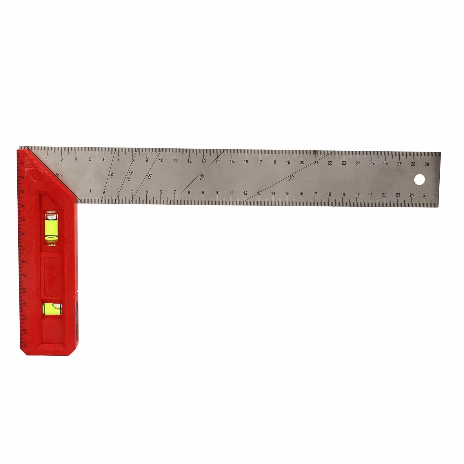 Плотницкий угольник 30 см с уровнем