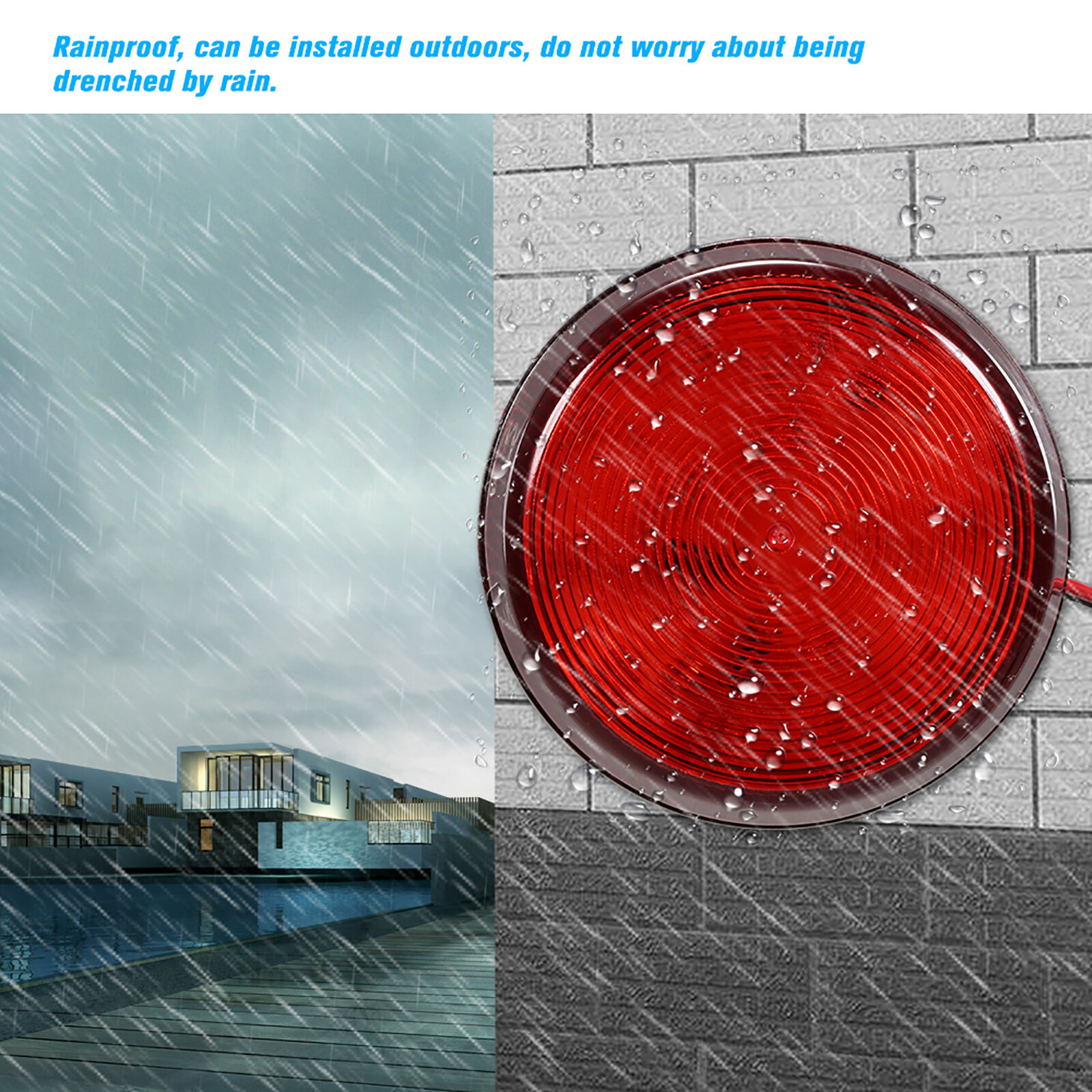 Проводной сигнал тревоги стробоскопический сигнал безопасности предупреждение светодиодный свет мигающий водонепроницаемый 12 В 120 мА безопасная безопасность для системы сигнализации, красный