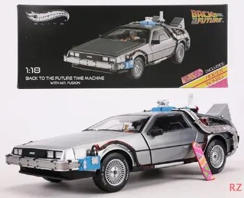 Детализированная металлическая коллекционная модель "Делориан" DeLorean DMC-12. Машина времени ("Назад в будущее"/ Back to the Future) Масштаб 1:18