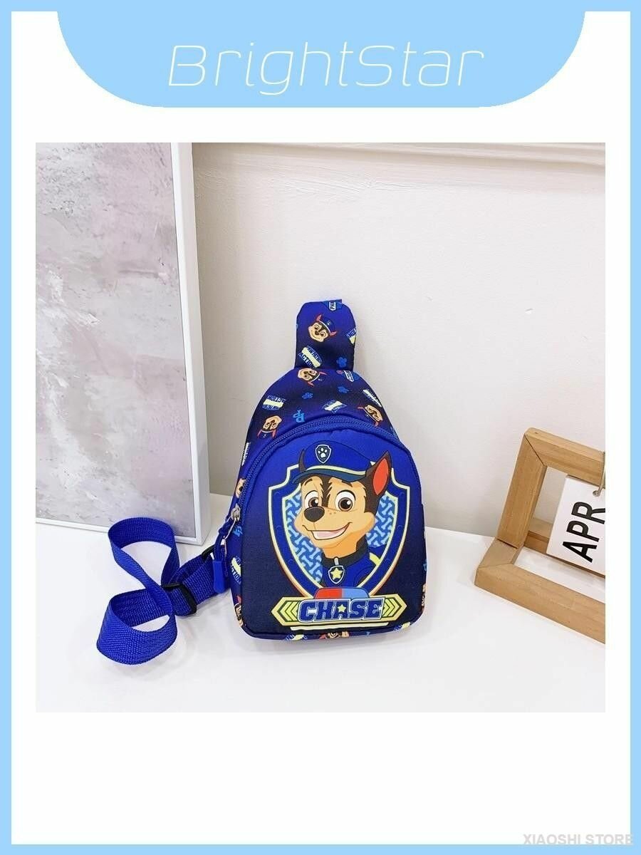 Сумка через плечо paw patrol вдохновленная мультфильмом для детей с дышащей полиэстеровой подкладкой, темно синий
