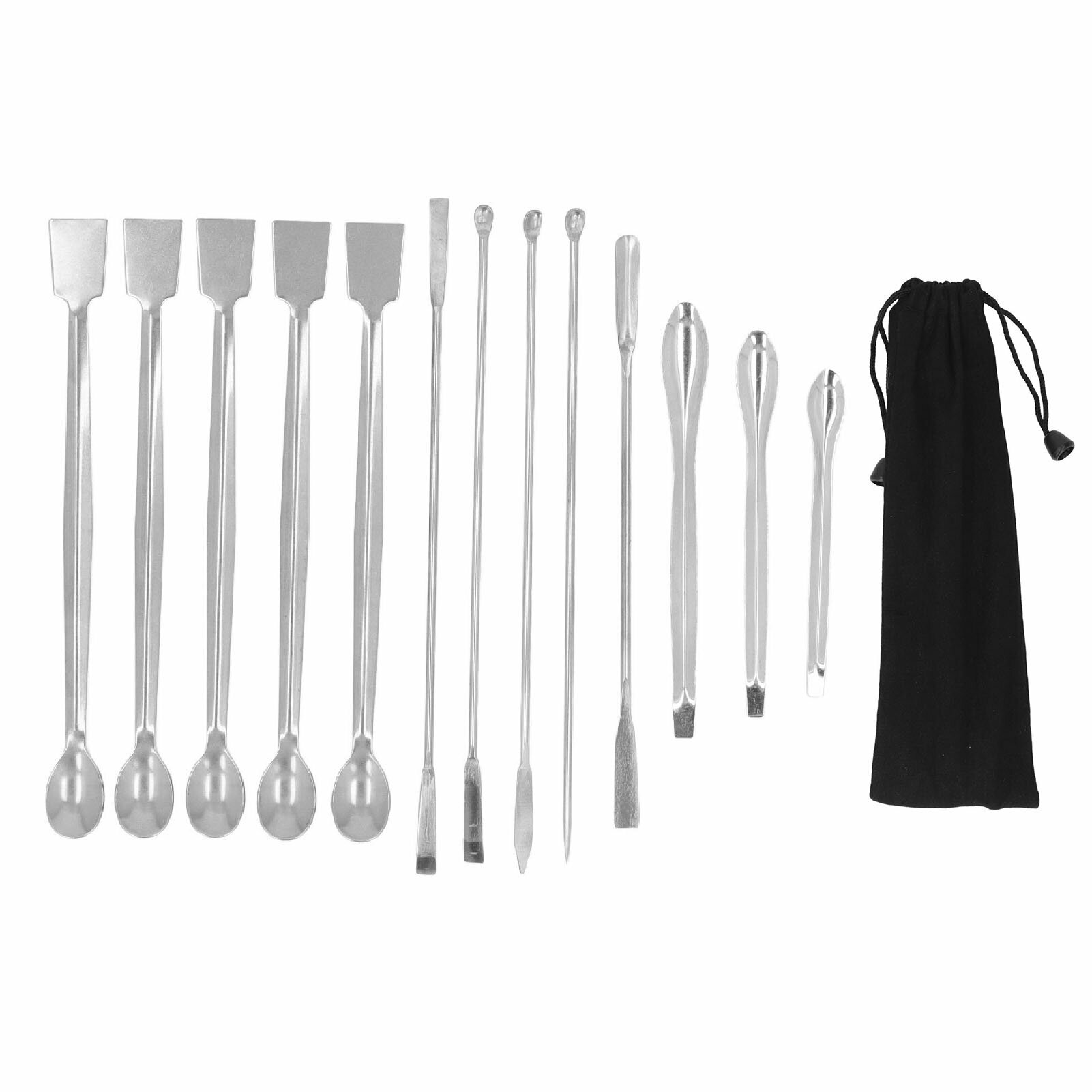 13 шт. Лабораторные ложки из нержавеющей стали с защитой от ржавчины, не деформирующиеся, лабораторные скребки для лекарственных препаратов и реагентов.