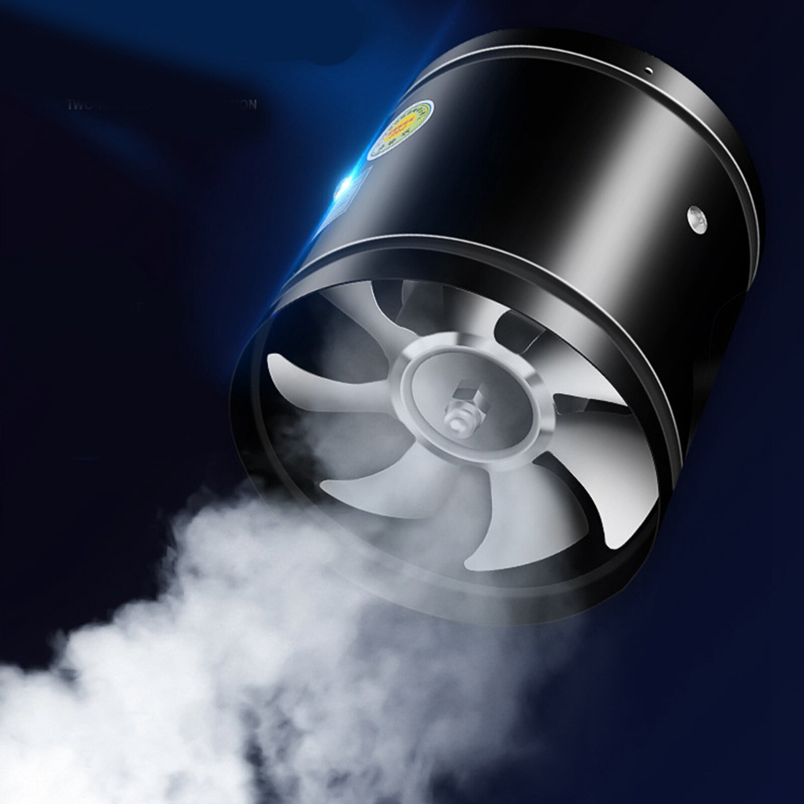 Канальный вентилятор Мощная вентиляция Высокоскоростной двигатель с медной проволокой Металлический круглый вытяжной вентилятор для кухни Ванная комната Подвал Черный 8 дюймов 150x200 мм / 5,9x7,9 дюйма