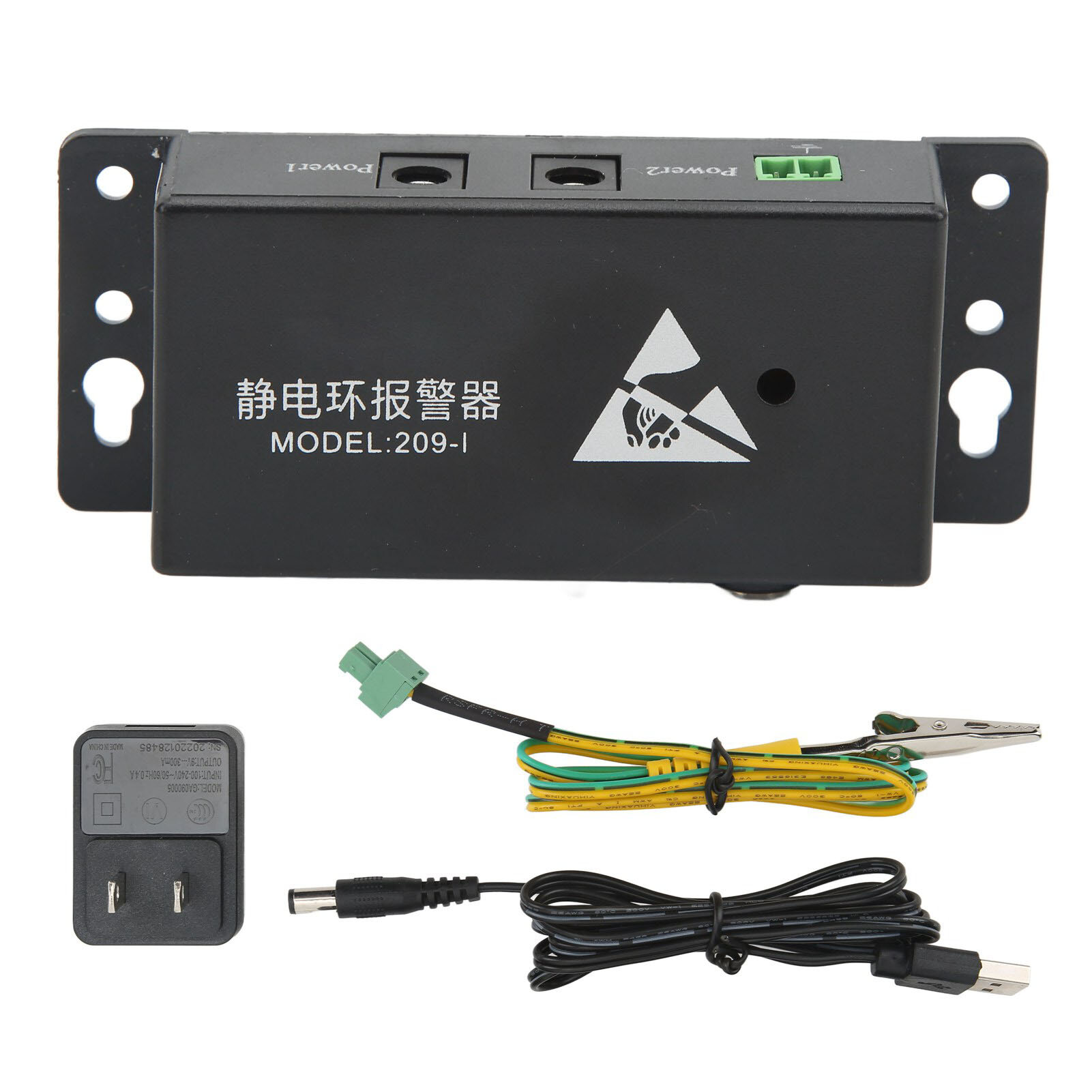 ESD Монитор Поясного Ремня Онлайн Электростатическая Сигнализация Антистатический Браслет Набор Инструментов Комплект США Штекер 100-240 В