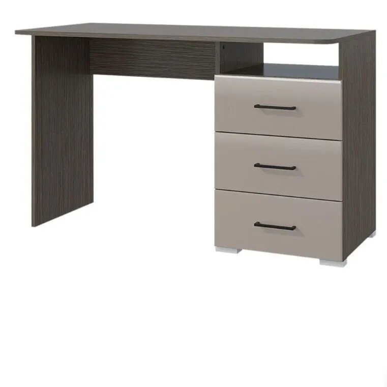 Стол письменный Ненси 1200 3 ящика венге капучино глянец, ЛДСП