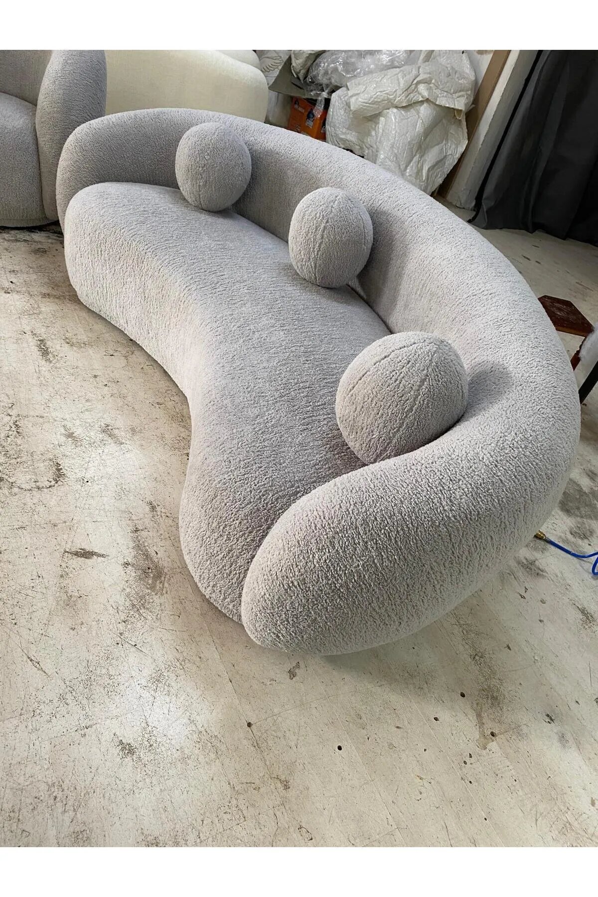 Диван "TEDDY", букле, полукруглый, 230см x 75см x 90см