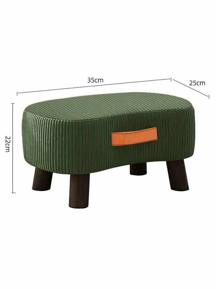 Пуфик для прихожей 35х25х22 см прямоугольный на деревянных ножках Банкетка Пуфик для ног Мягкий пуф