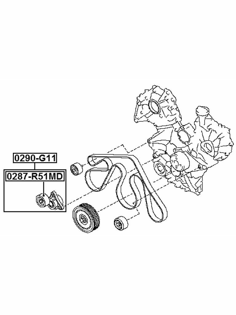 Ролик натяжной комплект NISSAN 0287-R51MD FEBEST.