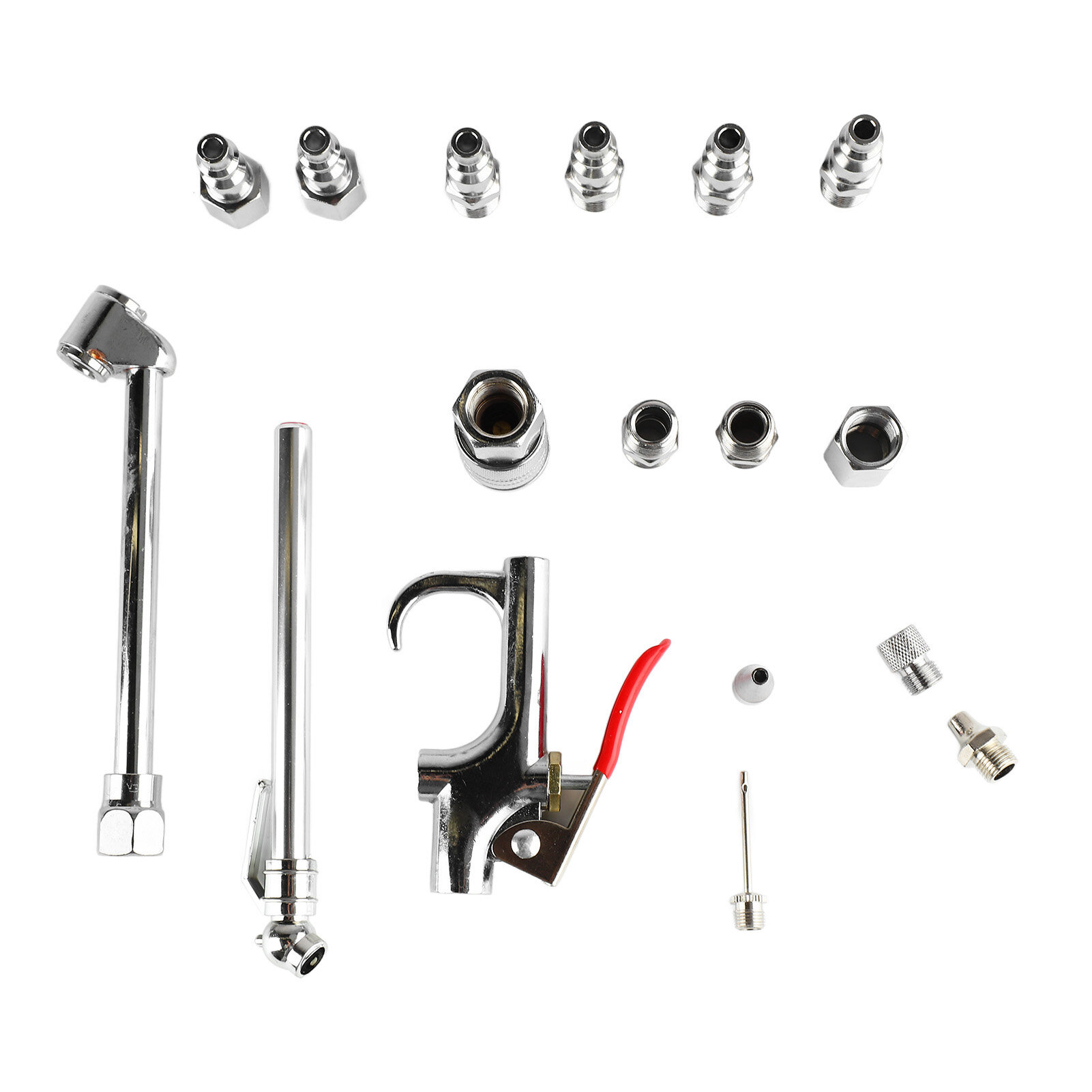 Комплект из 17 аксессуаров для продувочного пистолета, 1/4NPT, соединительная муфта, двойной патрон для продувочного пистолета, шинный манометр, компрессор, комплект для накачивания