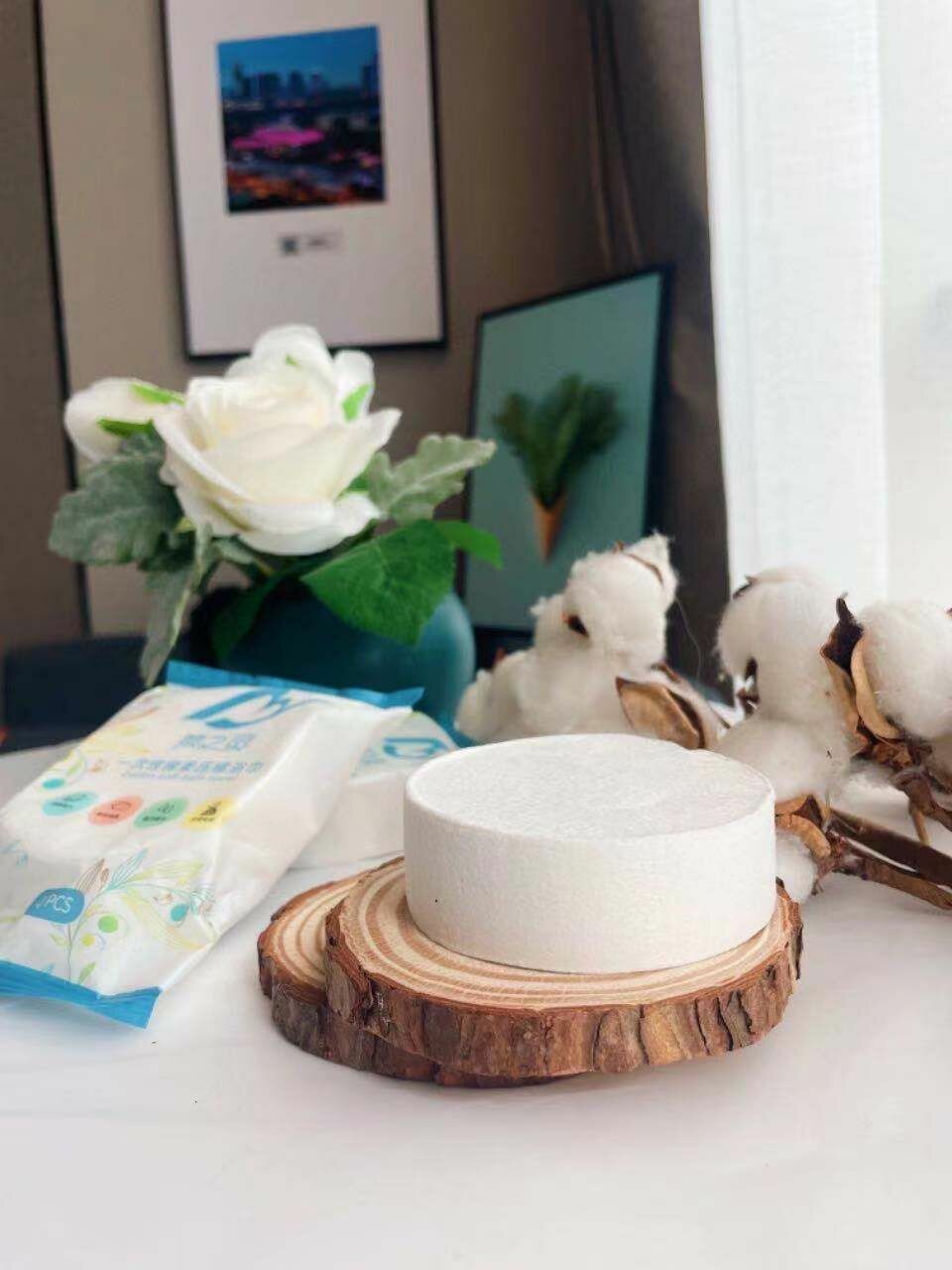 Прессованное банное полотенце из биоразлагаемого хлопка, компактное и гигиеничное, для путешествий, спорта