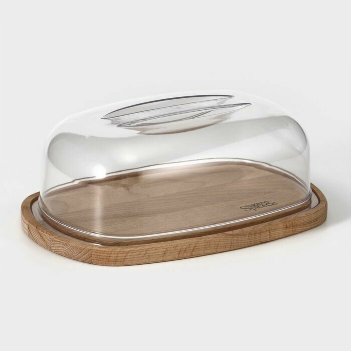 Хлебница Sima-land Rosemary, 27х18.5х10 см, пластик, деревянное дно