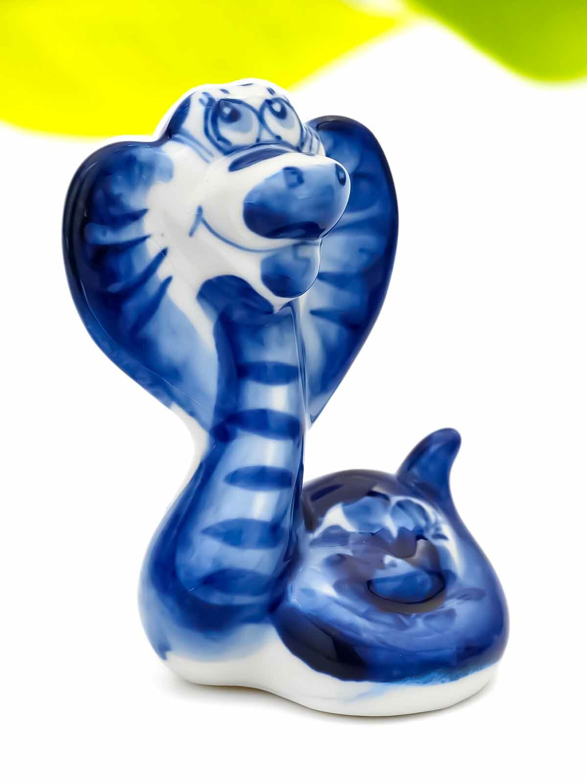 Фигурка коллекционная - Кобра Маня, Гжель, Фарфор, 7,5 см