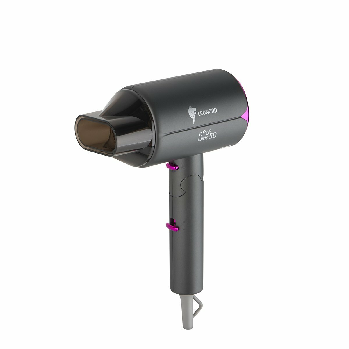 Фен для волос Leonord LE-1212, 2000 Вт, защита от перегрева, 3 режима, 1 скорость, серый