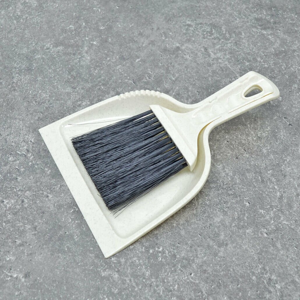 Щетка-сметка с совком "Malta" 20х9 см бежевый, пластик, эргономичная ручка