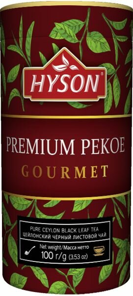 Чай "Hyson" чёрный цейлонский "PREMIUM PEKOE" 100 грамм туба