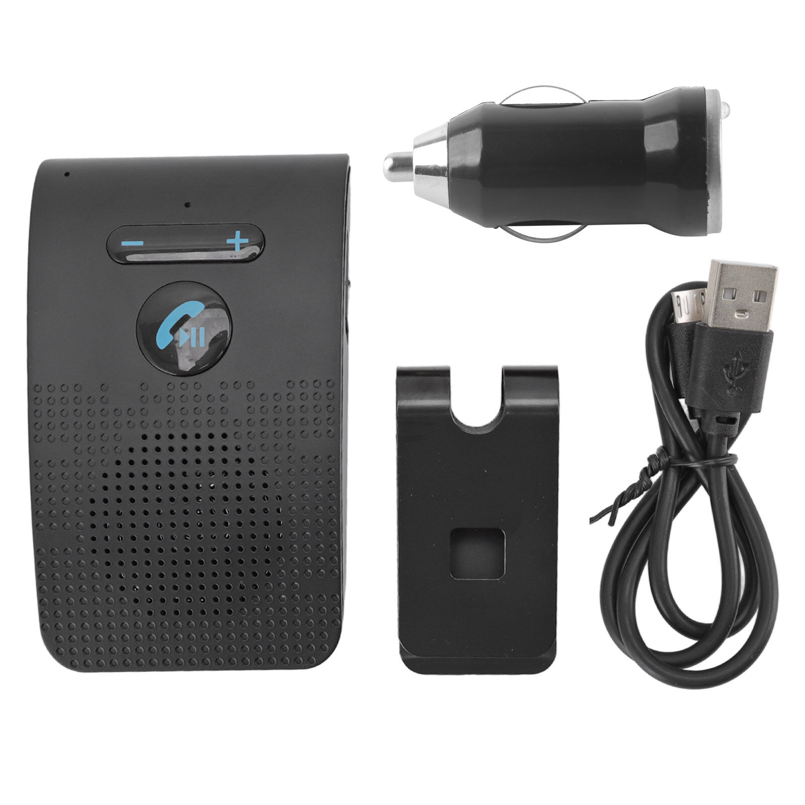 Автомобильный Bluetooth-спикерфон, беспроводной адаптер громкой связи, MP3-приемник с задним зажимом, креплением для солнцезащитного козырька для звонков в режиме громкой связи и потоковой передачи музыки