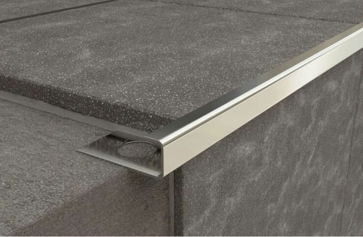 Торцевой П-образный профиль из нержавеющей стали SB166-1B-12H - Глянцевый полированный - 12мм х 2700мм