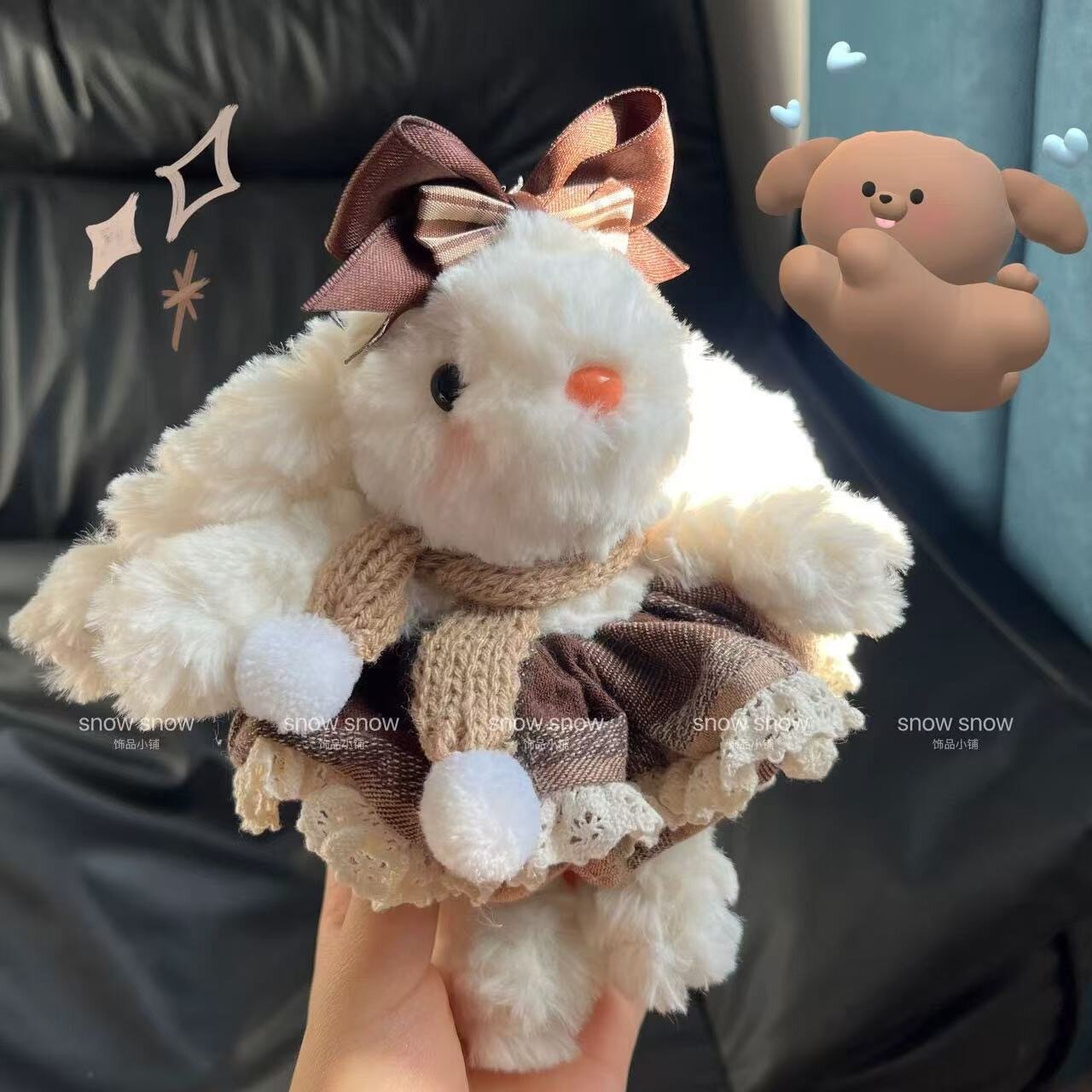 Ключ holde - крючок с милым плуш-ку кроликом: украшение для модных сумок девушек