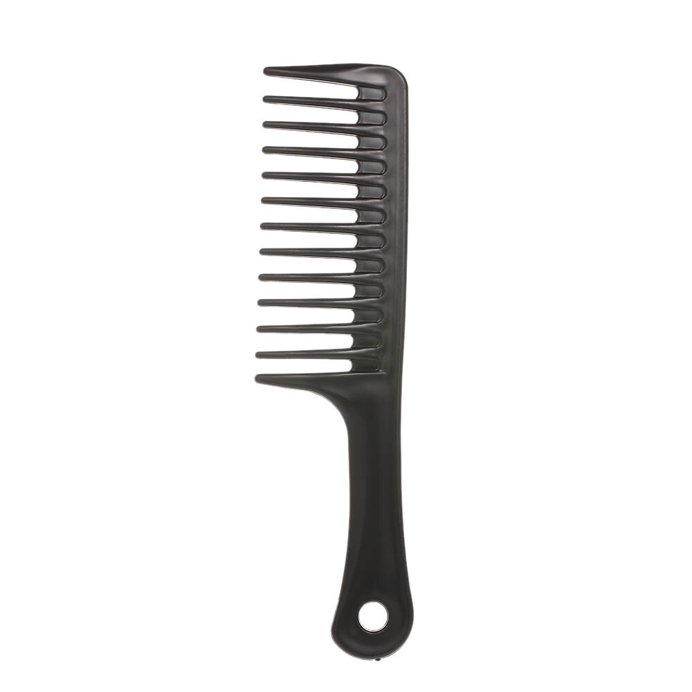 24.5cm Hair Brush Wide Tooth Comb Black ABS Plastic Heat-resistant Large For Styling Tool