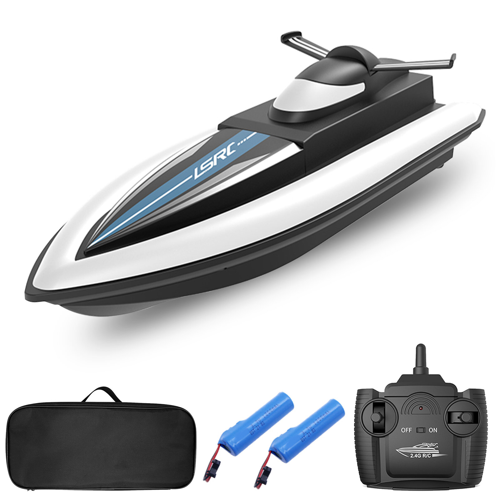 Лодка радиоуправления LSRC RC Boat 2.4GHz водонепроницаемая игрушка для озера бассейна моря подарок для детей мальчиков девочек цвет красный/черный (опционально) материал ABS канал 4 скорость 15-20км/ч размер лодки 32*11*10см батарея лодки 3.7V 1200mAh