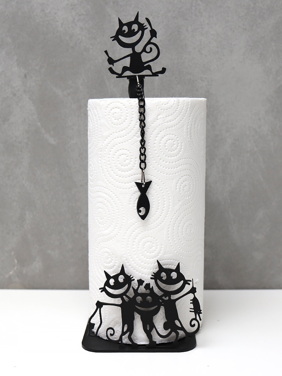 Держатель кухонный для рулонного и бумажного полотенца, настольный, цвет черный, A. R. COMPANY16, сталь