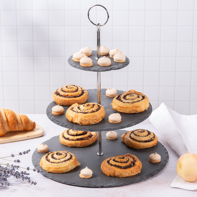 Этажерка трехуровневая для сервировки Capreze, 34 см, сланец, Koopman, 210000800