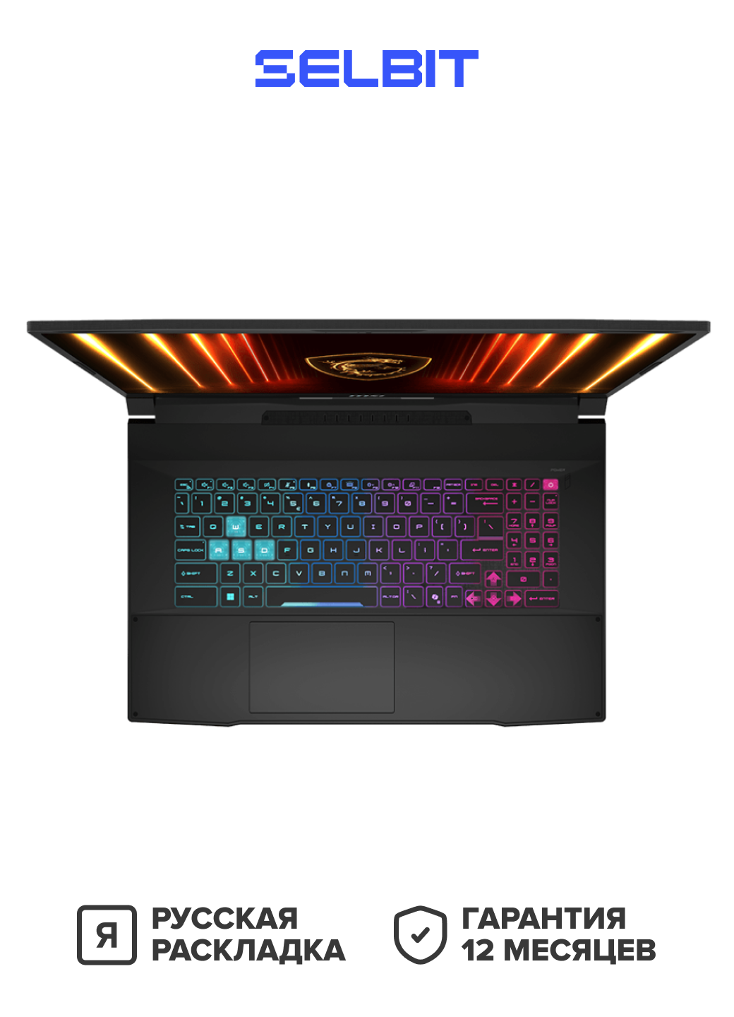 Игровой ноутбук MSI Katana 17 HX i9-14900HX RAM 48 ГБ SSD 2 ТБ RTX 5070, Русская раскладка, Чёрный