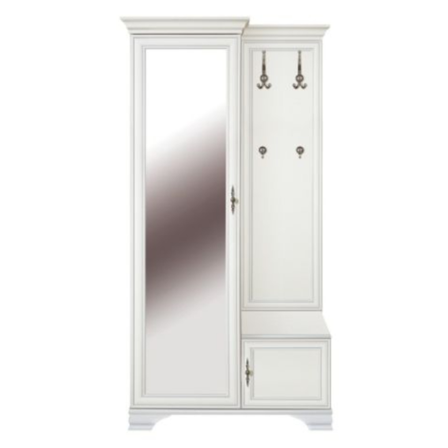 Прихожая левая БРВ-Мебель Кентаки РРК/110L белый ш. 115 см, в. 198 см, гл. 44 см