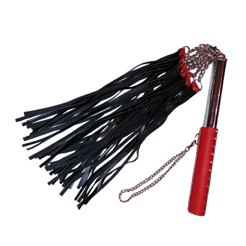 БДСМ-плеть Crazy Handmade Shic, натуральная кожа, хромированная, 7 пучков, длина 40см