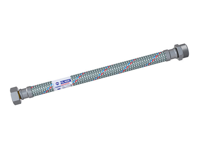 Гибкая подводка для воды FIL-NOX Гигант, гайка-штуцер, диаметр 3/4 ВР-НР, длина 0,3м