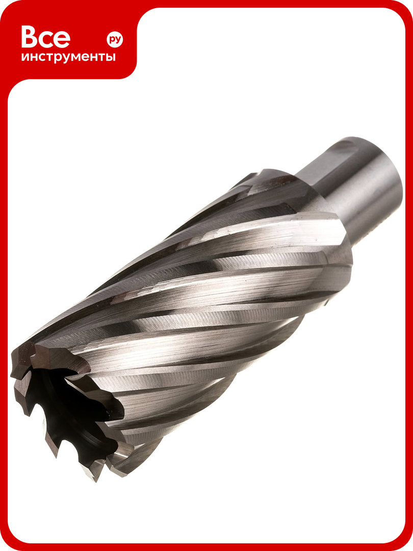 Сверло кольцевое (30х55 мм; HSS; Weldon 19) EUROBOOR HCL.300, для магнитных станков, латунный, 102×6, 35 мм