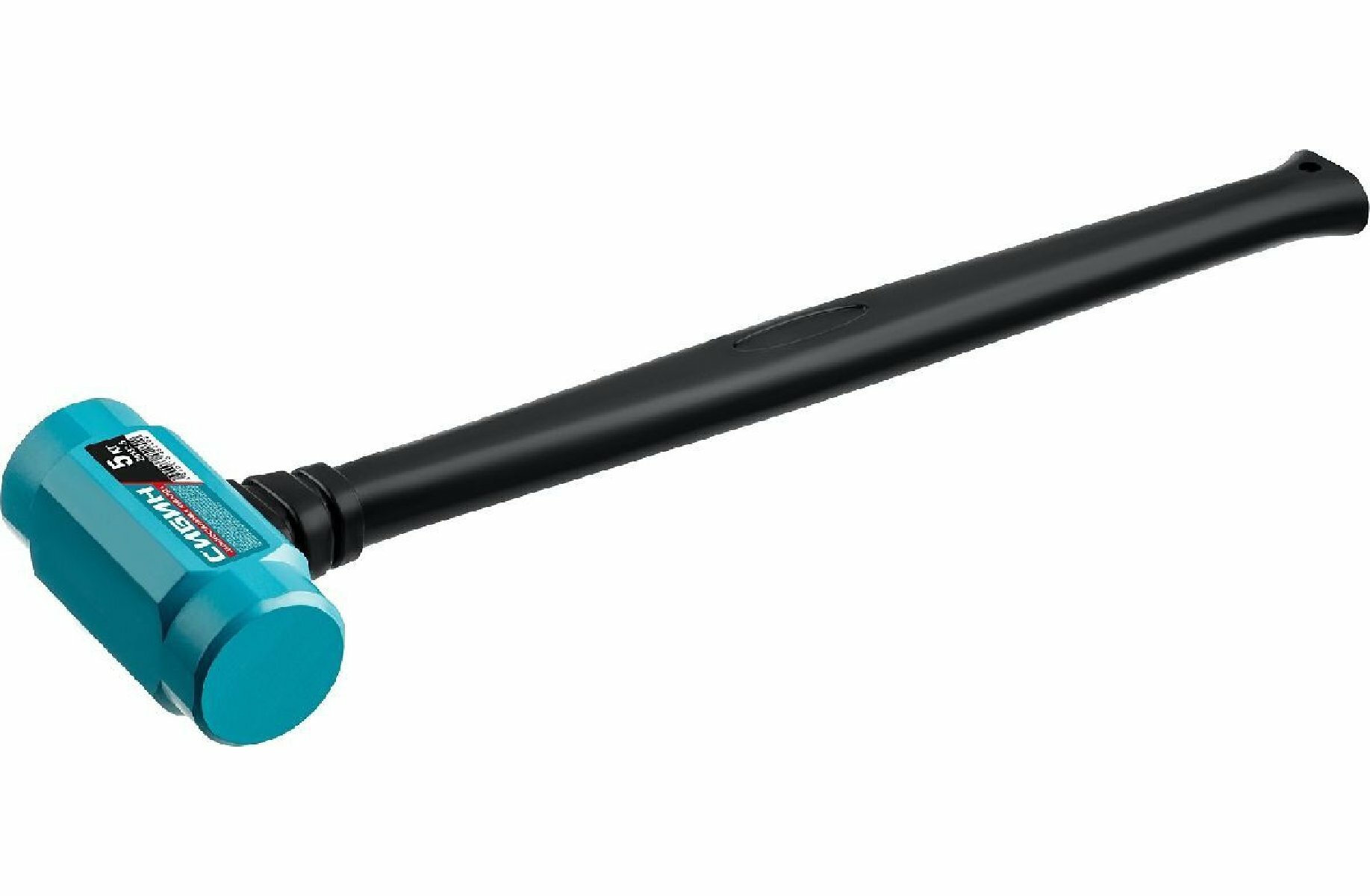 Цельностальная кувалда СИБИН 5 кг с обрезиненной рукояткой 480 мм для слесарных работ