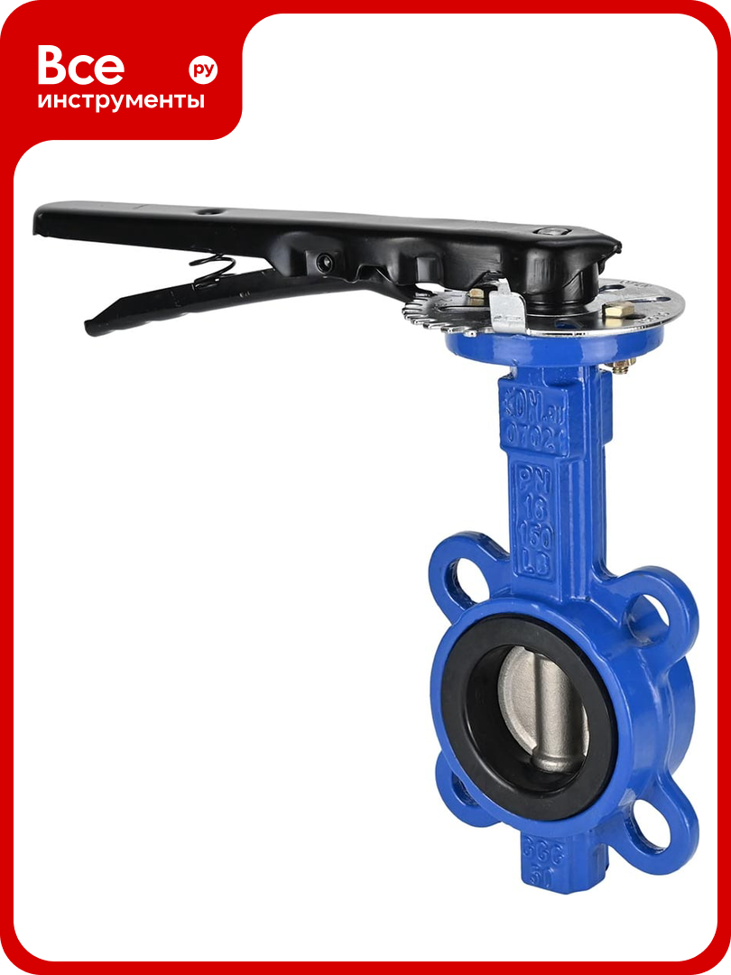 Дисковый поворотный затвор DN.ru GGG50-316L-EPDM Ду100 Ру16 с рукояткой D050-07104