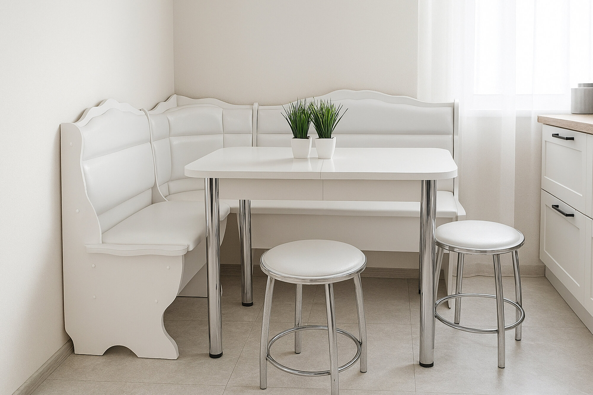 Кухонный уголок Ривьера Белый