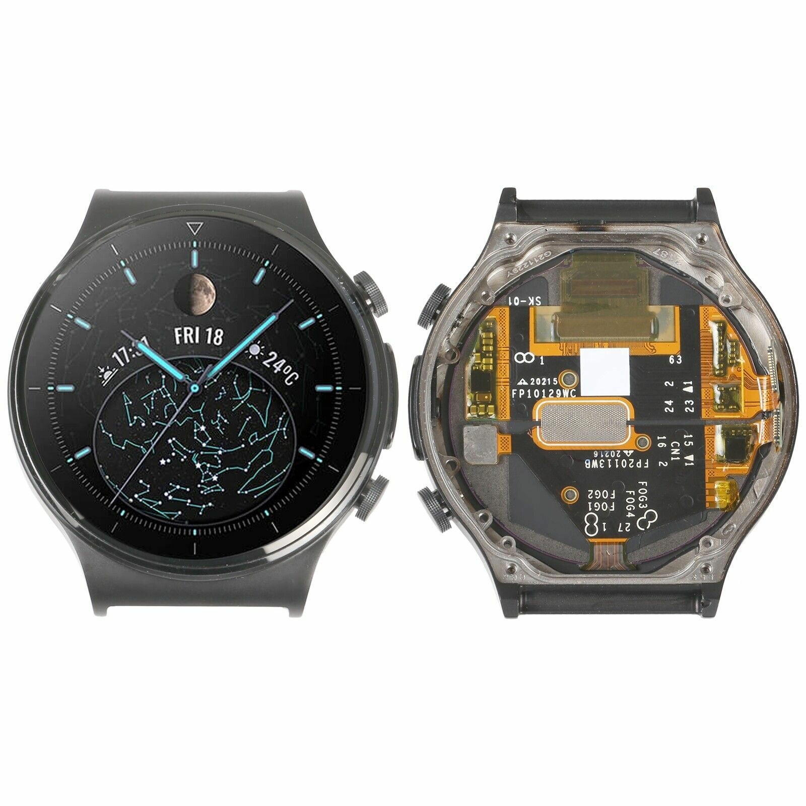 Дисплей MyPads в сборе с тачскрином для смарт-часов Huawei Watch GT 2 Pro ECG в рамке