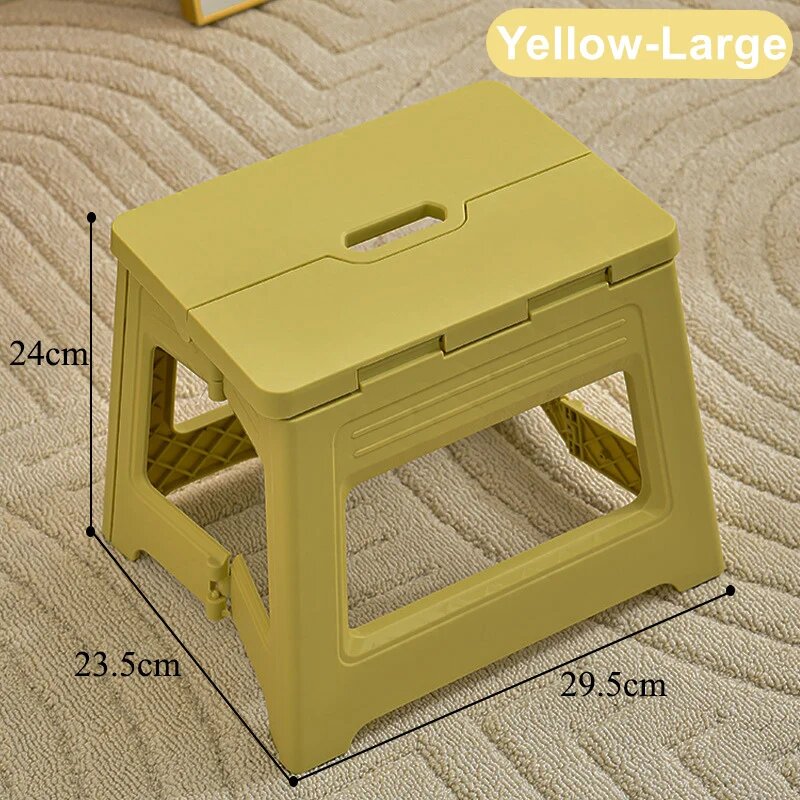 Пластиковый складной табурет, портативный складной табурет, сверхлегкий стул для рыбалки, складной табурет для кемпинга на открытом воздухе, портативный пляжный стул, Светло-желтый