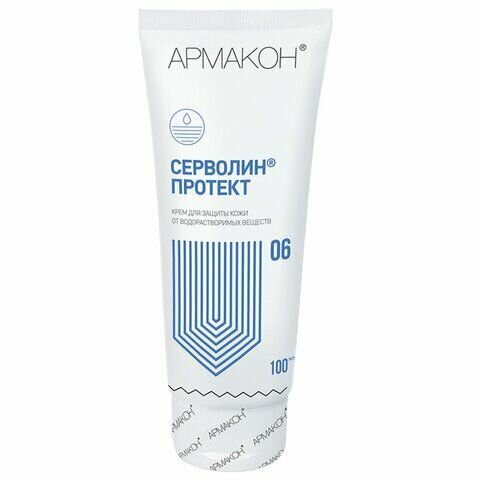 6 шт, Крем защитный 100мл армакон серволин протект, гидрофобный, от раствора кислот, щелочей, 1198