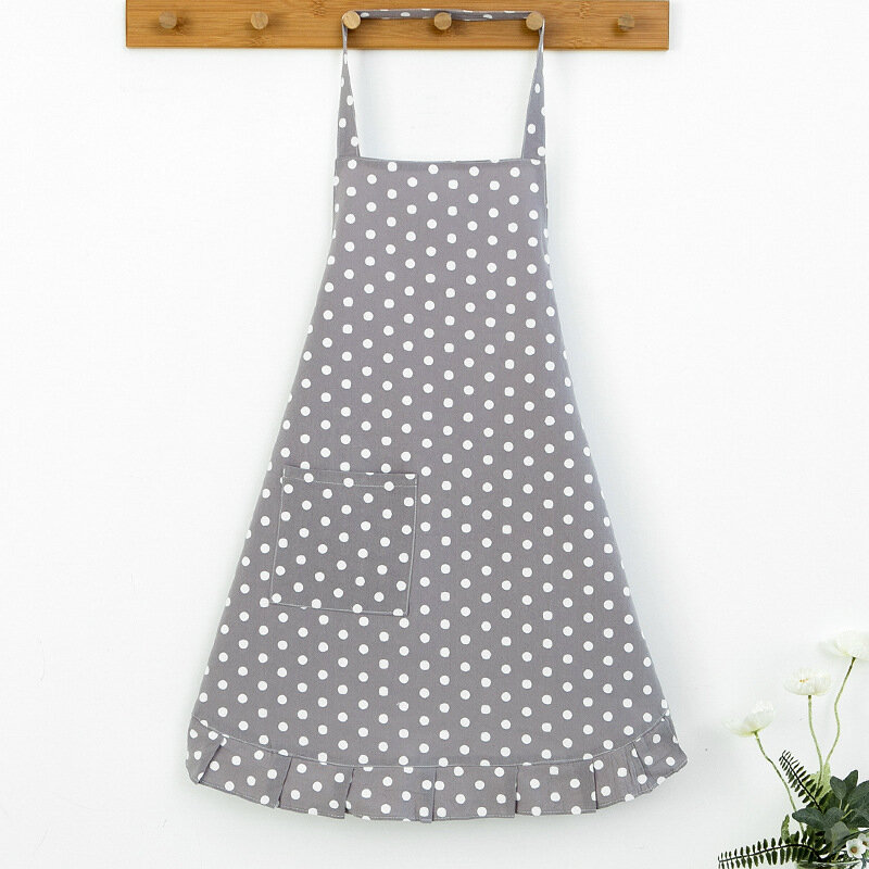 Фартук "Милый японский домашний", серый в горошек